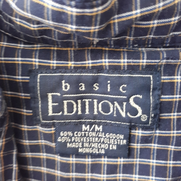 Basic Editions | Shirts | Mens Basic Edition Size Medium Navy Plaid ...